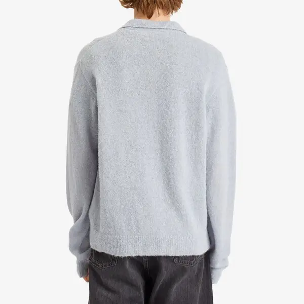 Our Legacy Evening Polo In Livid Blue Fuzzy Alpaca - 35% Off